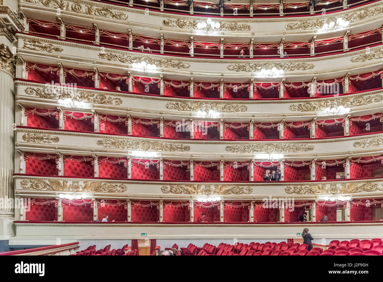 Italy, Milan, La Scala (Teatro alla Scala) opera house completed in ...