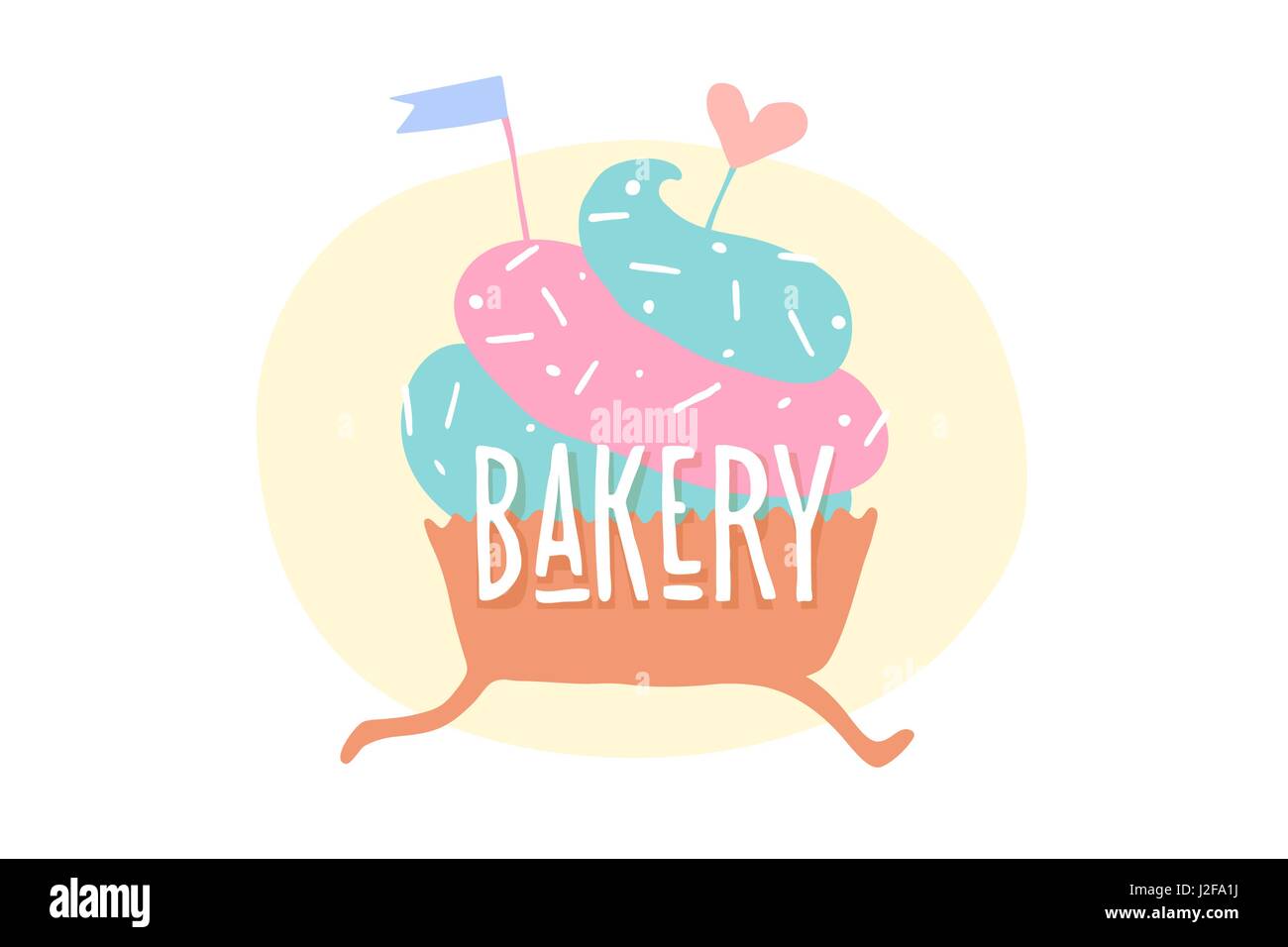 Chocolate cupcake on vintage Stock Vector Images - Alamy