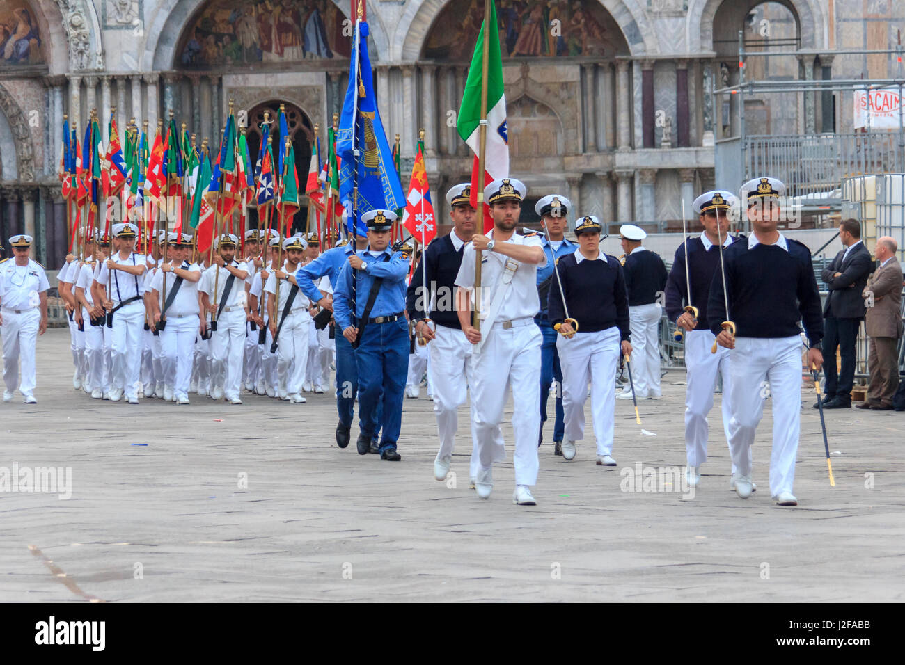 Italian Republic Day parade practice. Piazza San Marco. Venice. Italy ...
