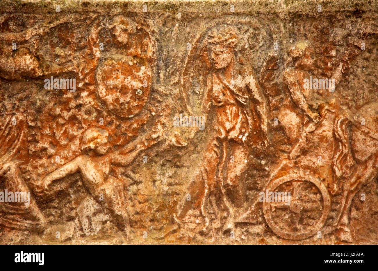 Ancient Roman Burial Box Ostia Antica Ruins, Rome, Italy. Excavation of ...