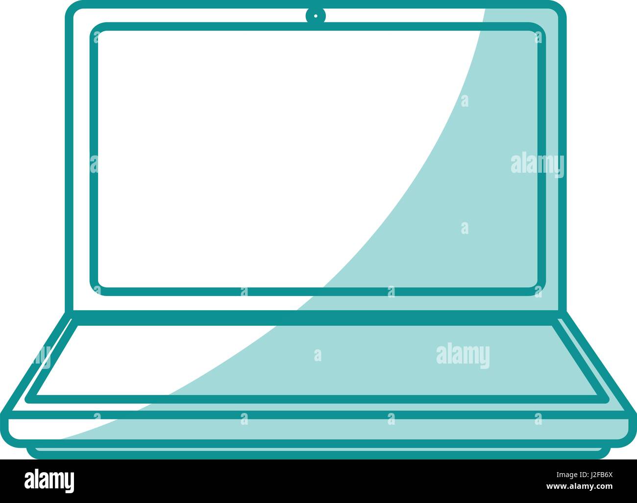 blue silhouette shading laptop computer tech device Stock Vector Image ...