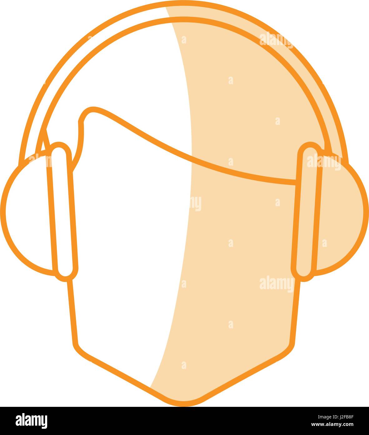 orange silhouette shading of front faceless guy customer service icon ...