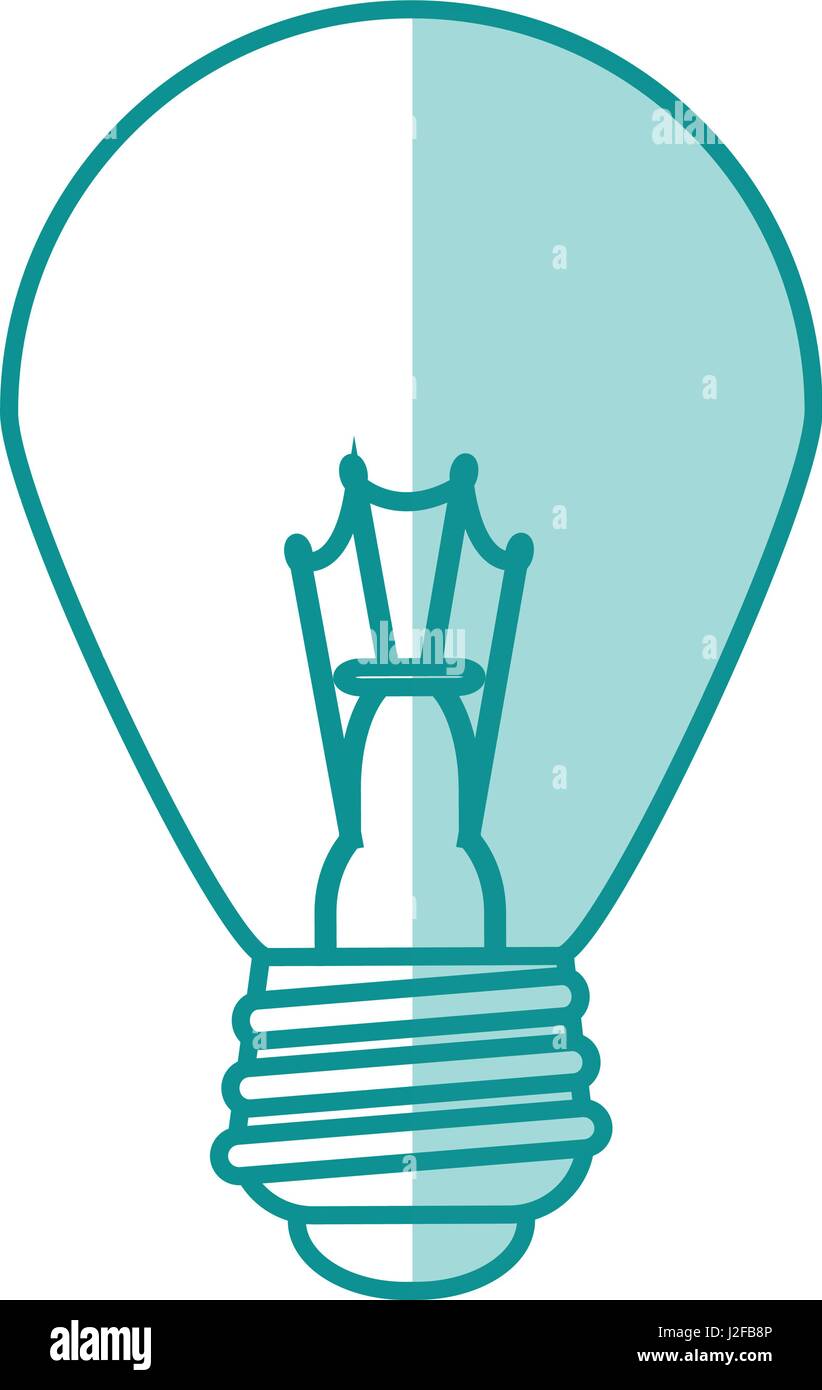 blue silhouette shading of light bulb on icon Stock Vector Image & Art ...