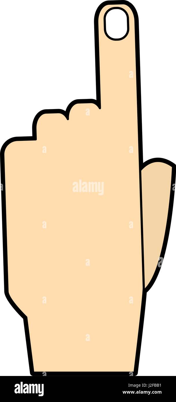 colorful silhouette hand pointing to front Stock Vector Image & Art - Alamy