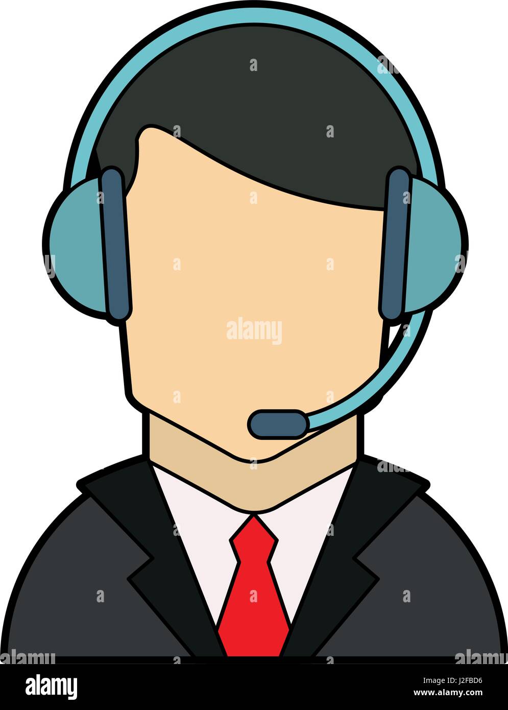 colorful silhouette faceless guy customer service icon Stock Vector ...