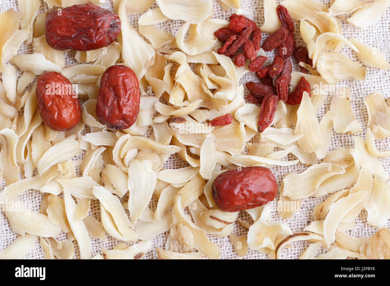 Dried lily, traditional Chinese medicine health products Stock Photo ...