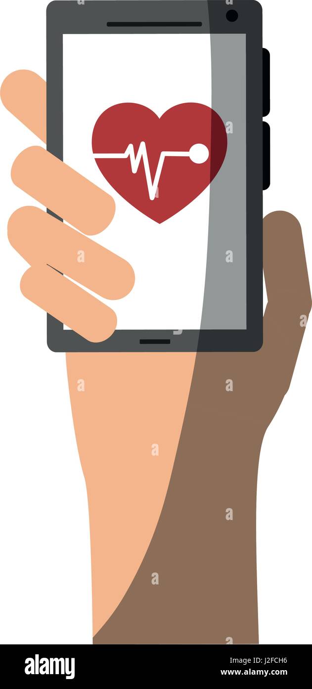 mobile heart rate monitor icon image Stock Vector Image & Art - Alamy