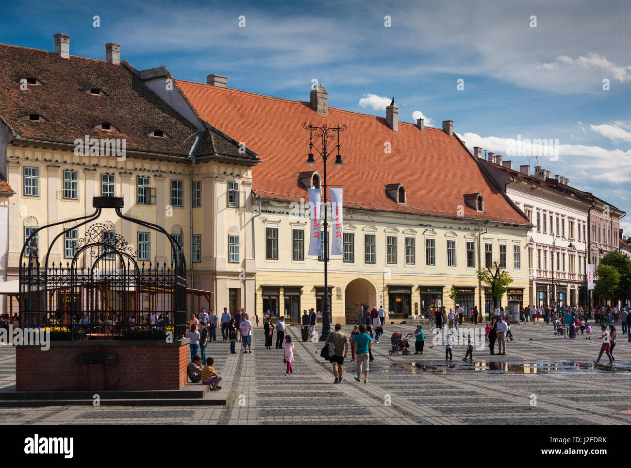 Romania, Transylvania, Sibiu, Piata Mare Square Stock Photo - Alamy