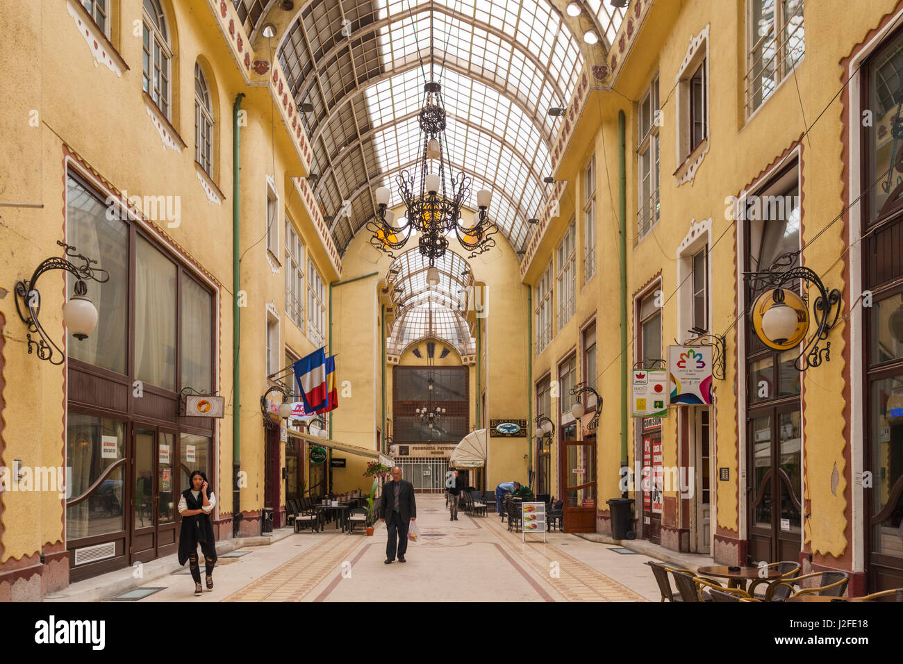 Romania, Crisana Region, Oradea, Black Eagle Arcade, interior Stock ...