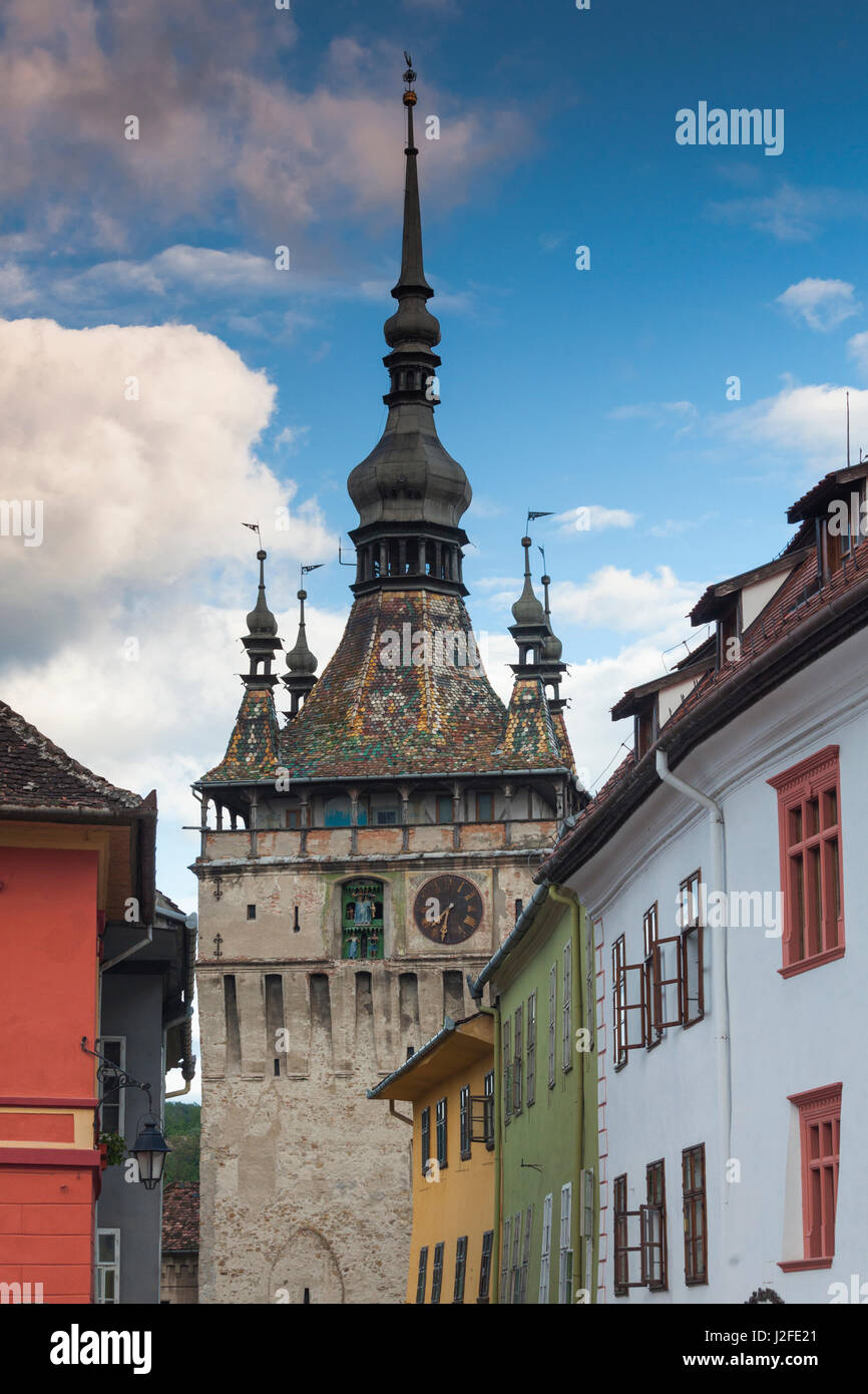 Romania, Transylvania, Sighisoara, clock tower, built in 1280 Stock ...