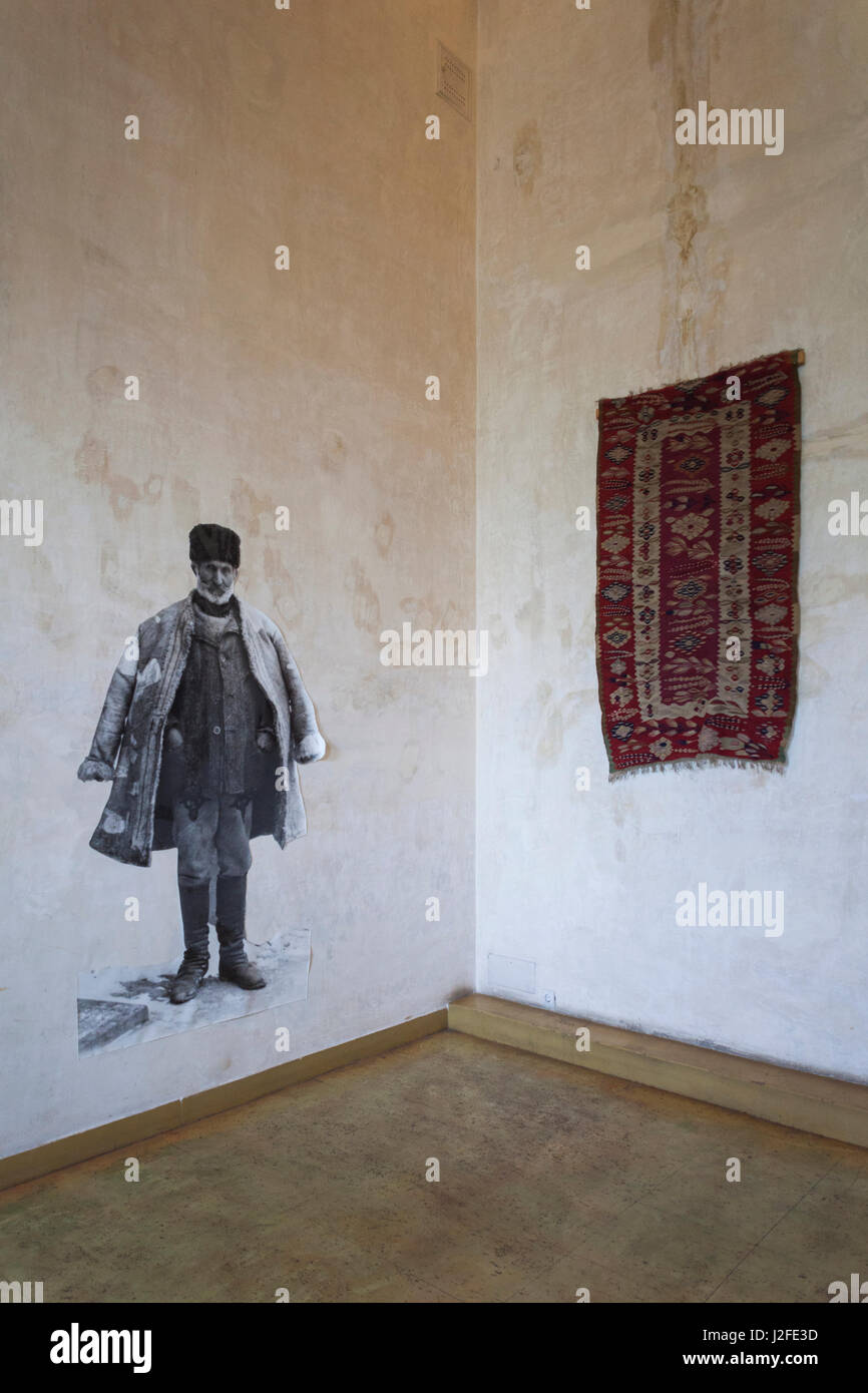 Romania, Bucharest, Museum of the Romanian Peasant, rug display Stock ...