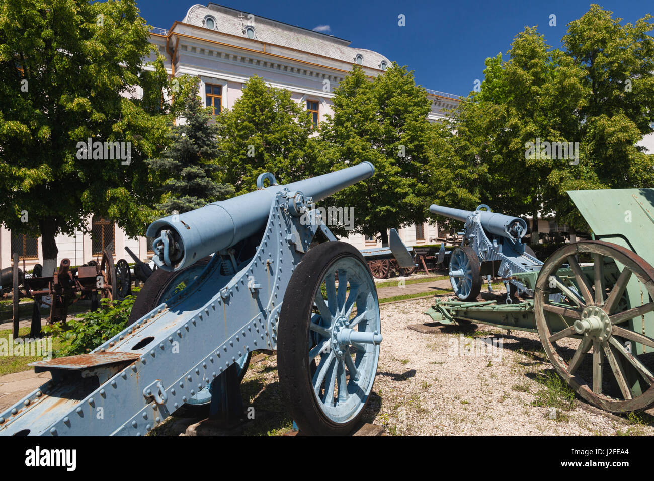 Romania, Bucharest, National Military Museum courtyard, artillery ...
