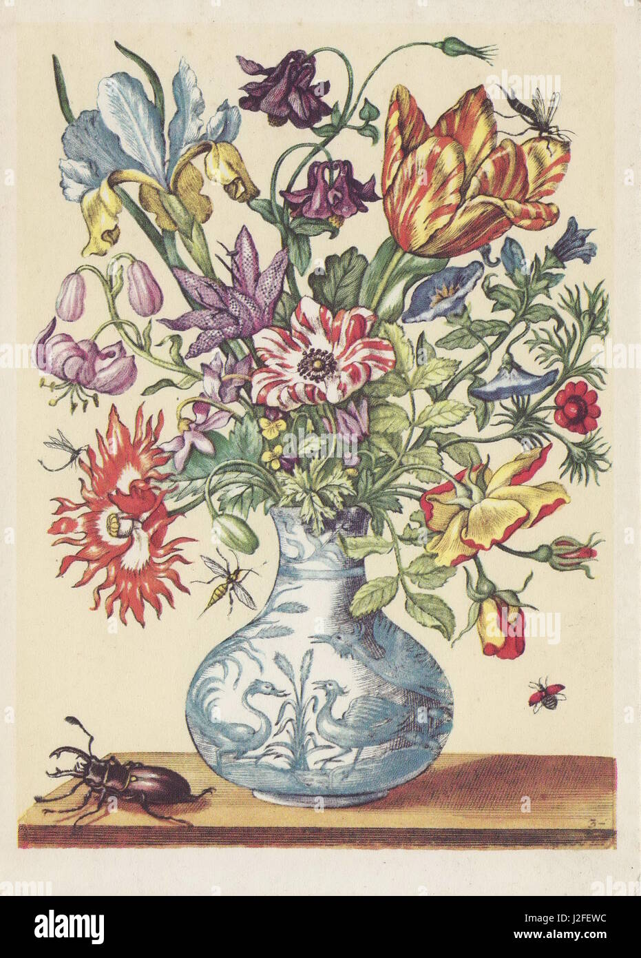 Vintage postcard flower illustration hi-res stock photography and ...