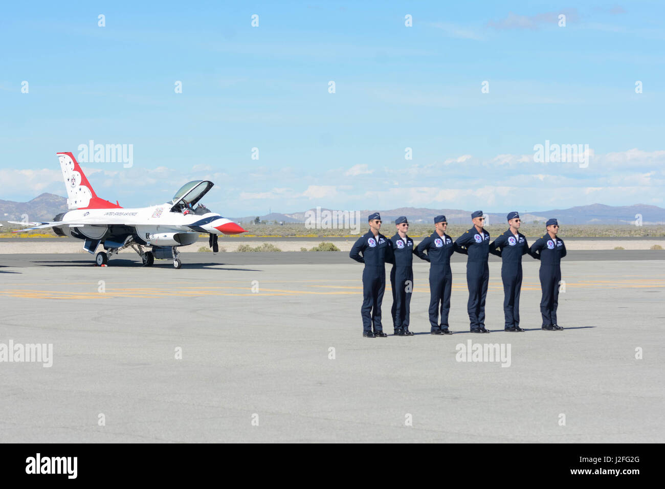 Lancaster, USA - March 25, 2017: Lockheed Martin F-16 Fighting Falcon ...