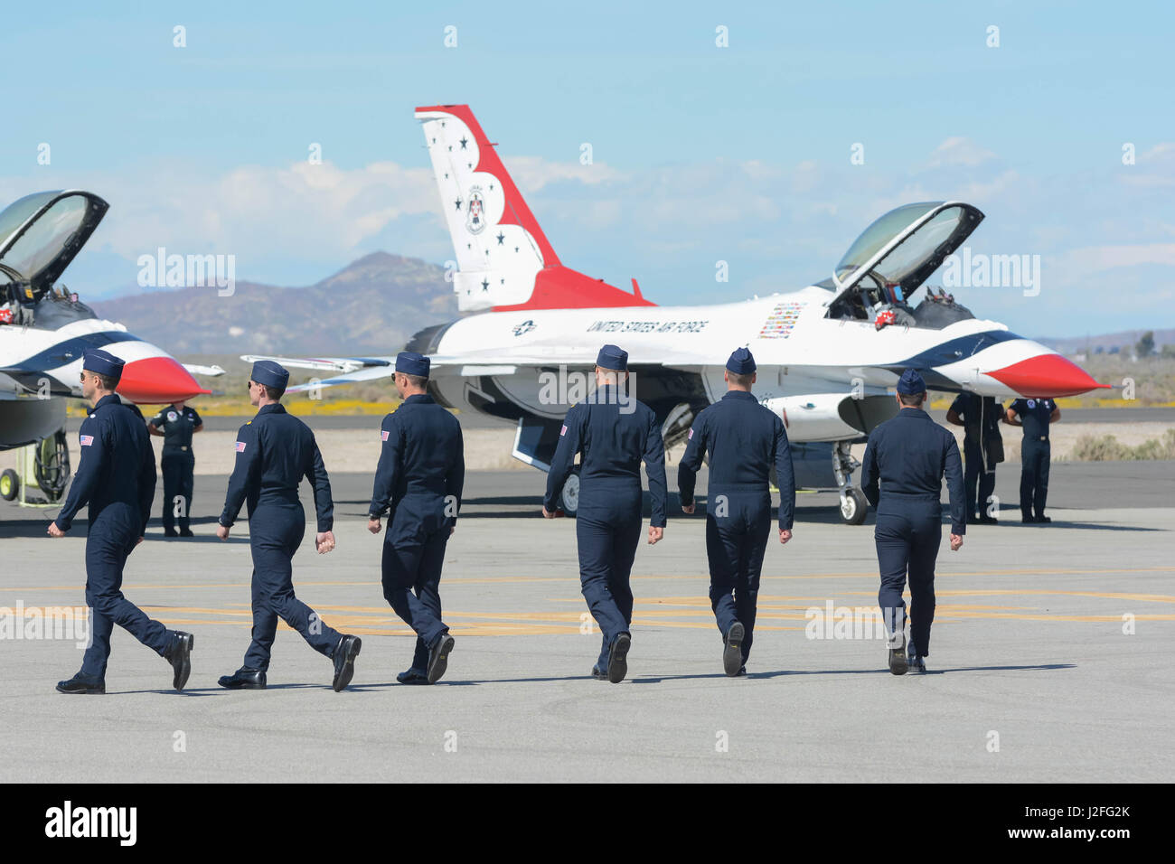 Lancaster, USA - March 25, 2017: Lockheed Martin F-16 Fighting Falcon ...