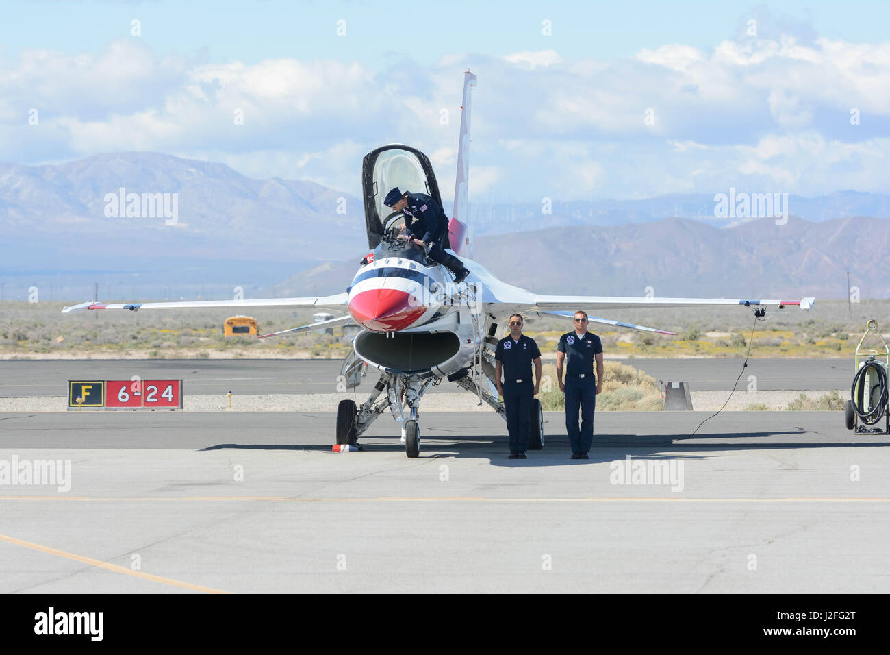 Lancaster, USA - March 25, 2017: Lockheed Martin F-16 Fighting Falcon ...