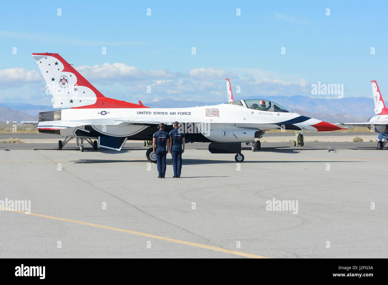 Lancaster, USA - March 25, 2017: Lockheed Martin F-16 Fighting Falcon ...
