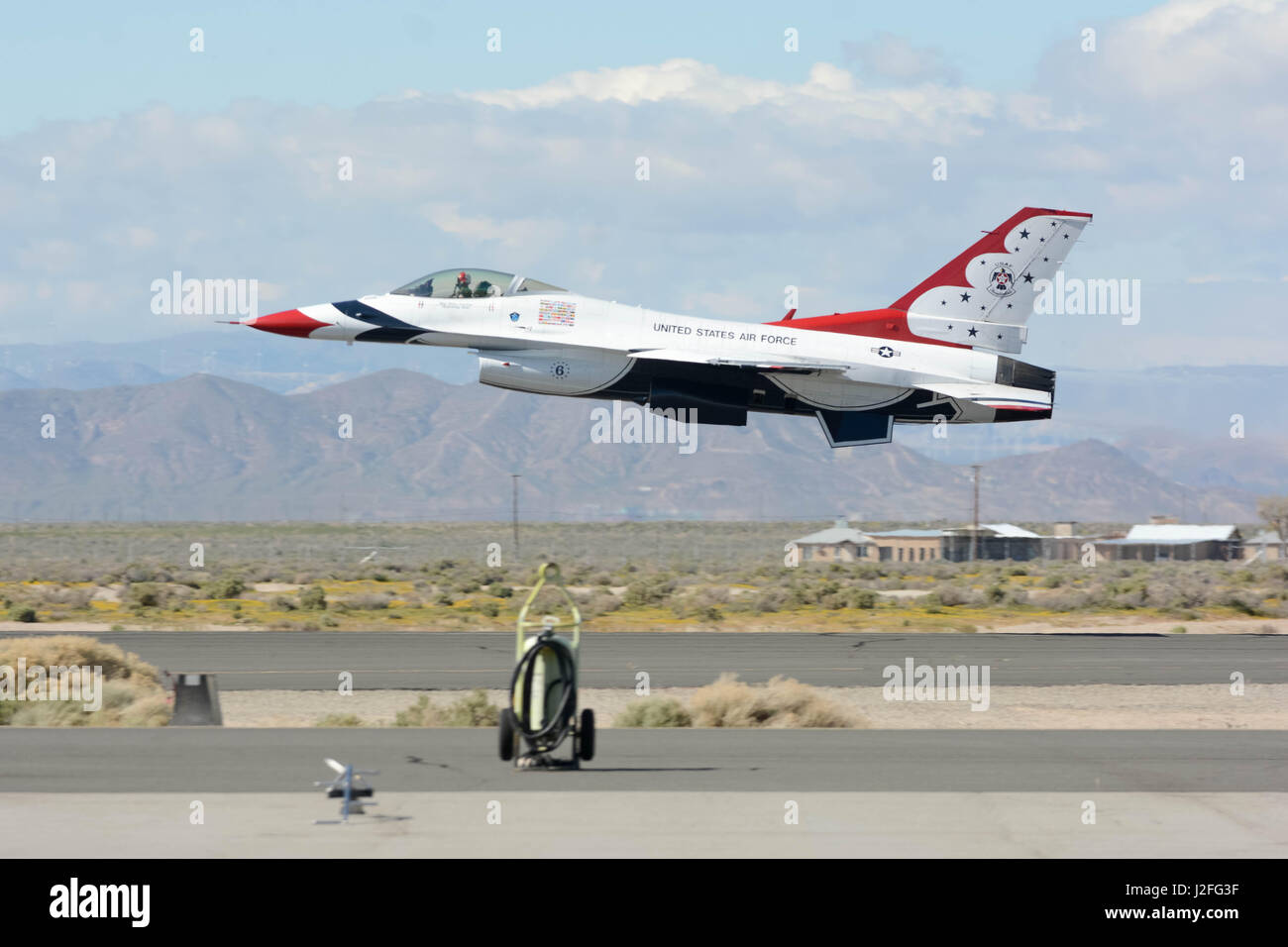Lancaster, USA - March 25, 2017: Lockheed Martin F-16 Fighting Falcon ...
