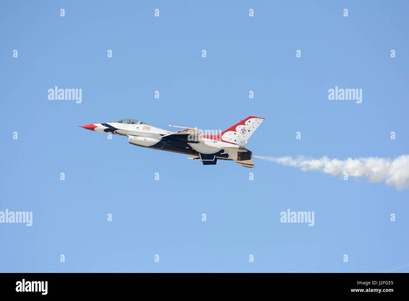 Lancaster, USA - March 25, 2017: Lockheed Martin F-16 Fighting Falcon ...