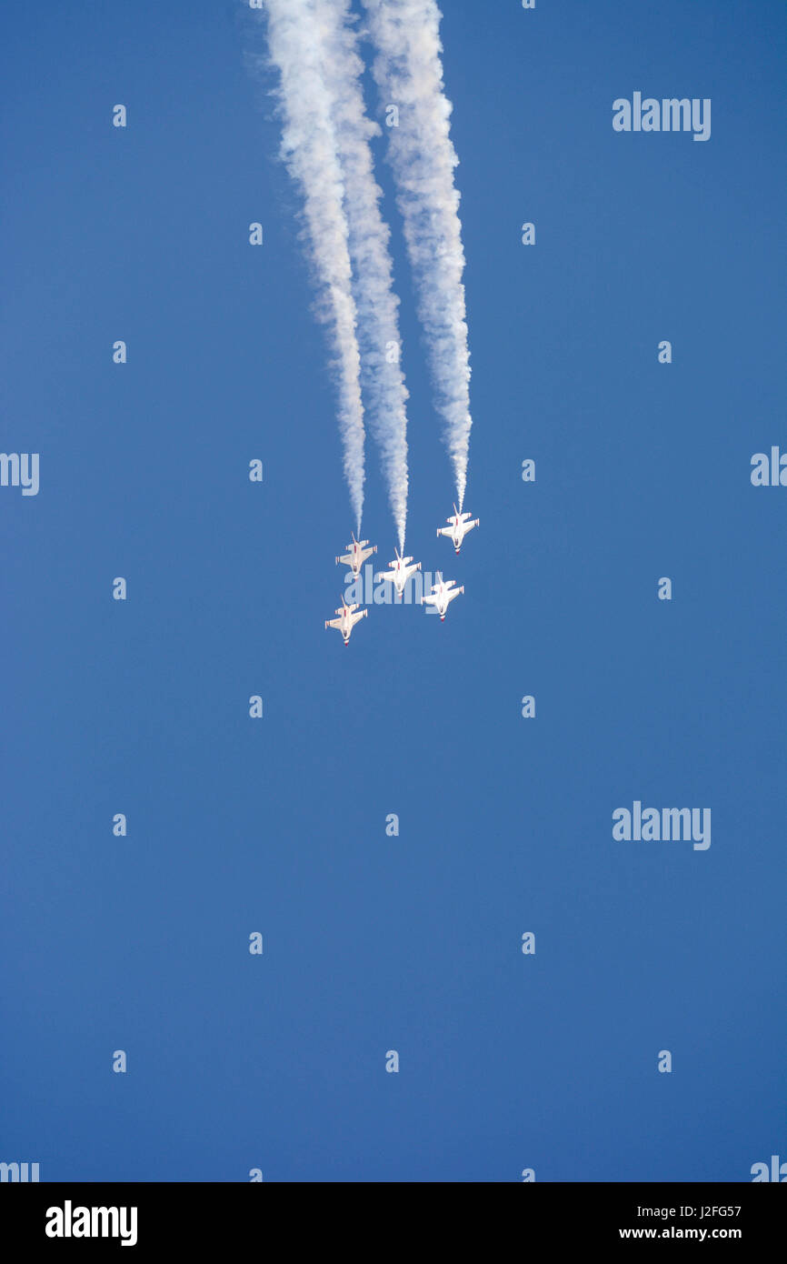 Lancaster, USA - March 25, 2017: Lockheed Martin F-16 Fighting Falcon ...