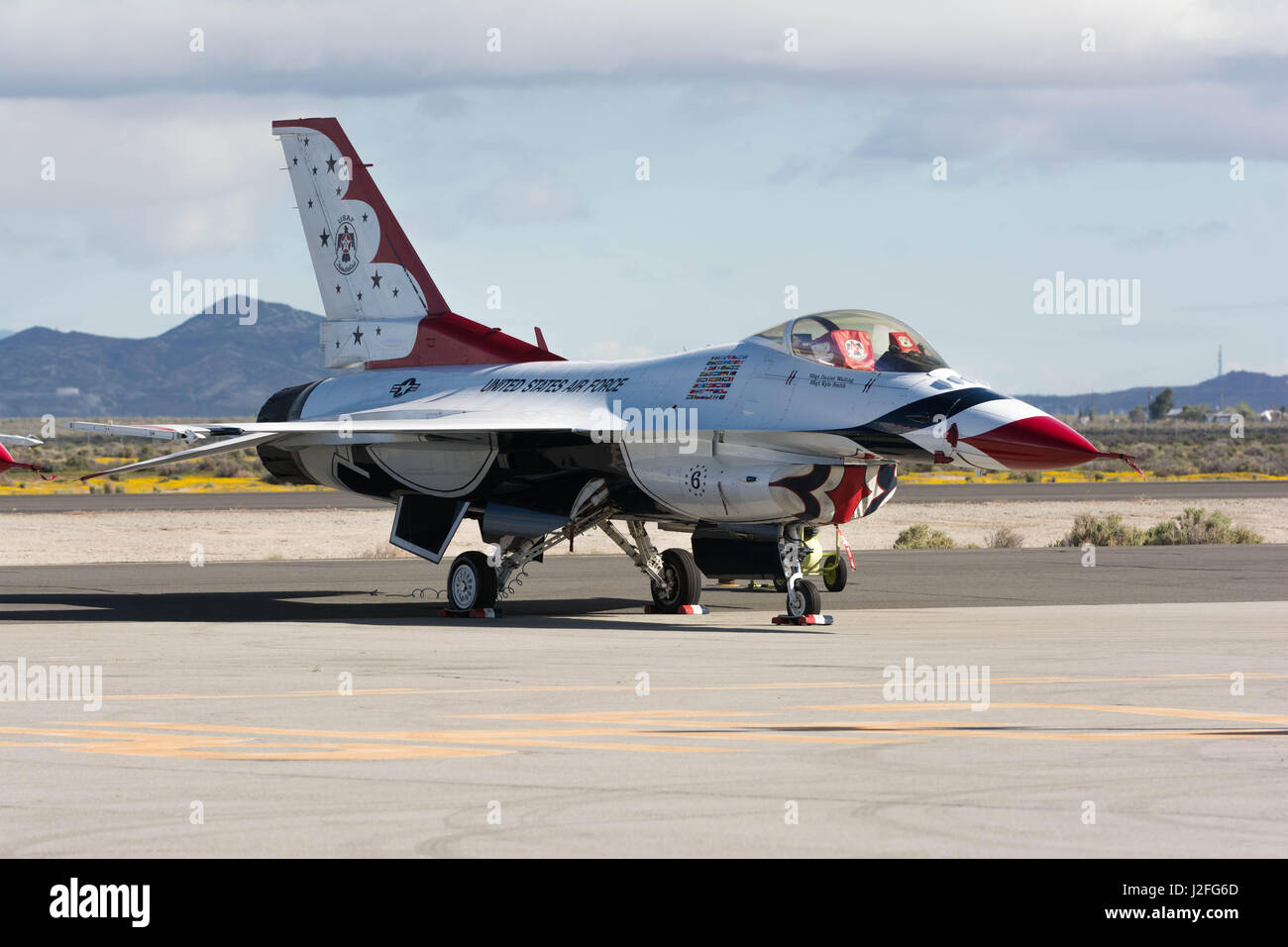Lancaster, USA - March 25, 2017: Lockheed Martin F-16 Fighting Falcon ...