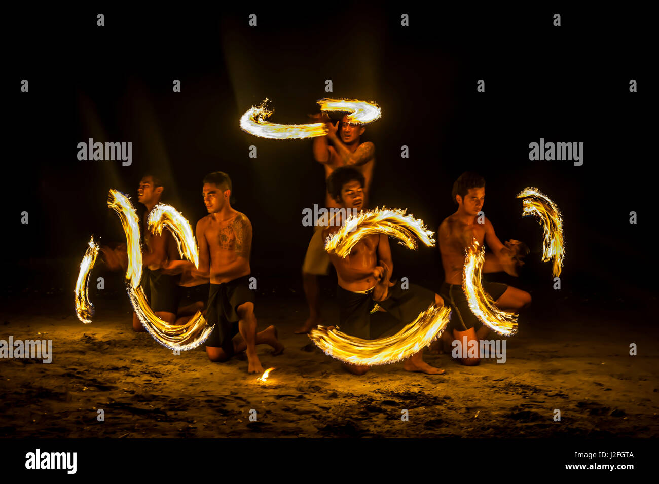 Traditional Fire Dance, Viti Levu, Fiji, South Pacific Stock Photo - Alamy