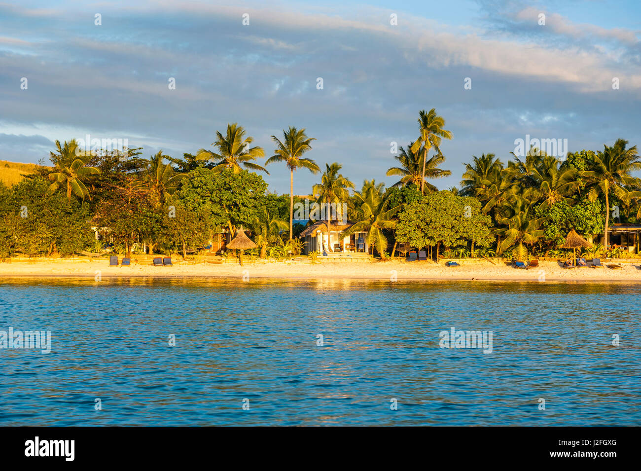 White sandy beach, Oarsman Bay, Yasawa, Fiji, South Pacific Stock Photo ...
