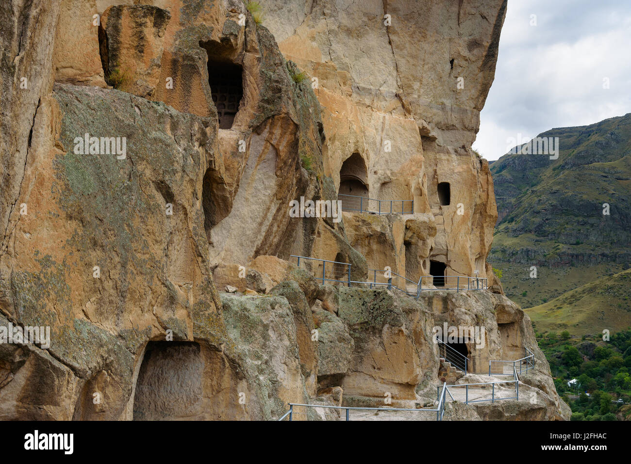 Vardzia cave monastery, complex of carved in rock . Georgia Stock Photo ...