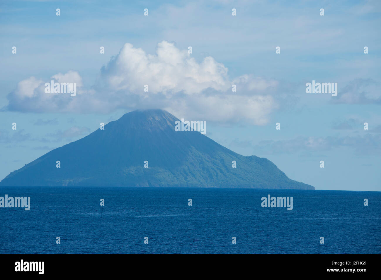 Melanesia, Solomon Islands, Santa Cruz Islands. Tinakula volcano ...