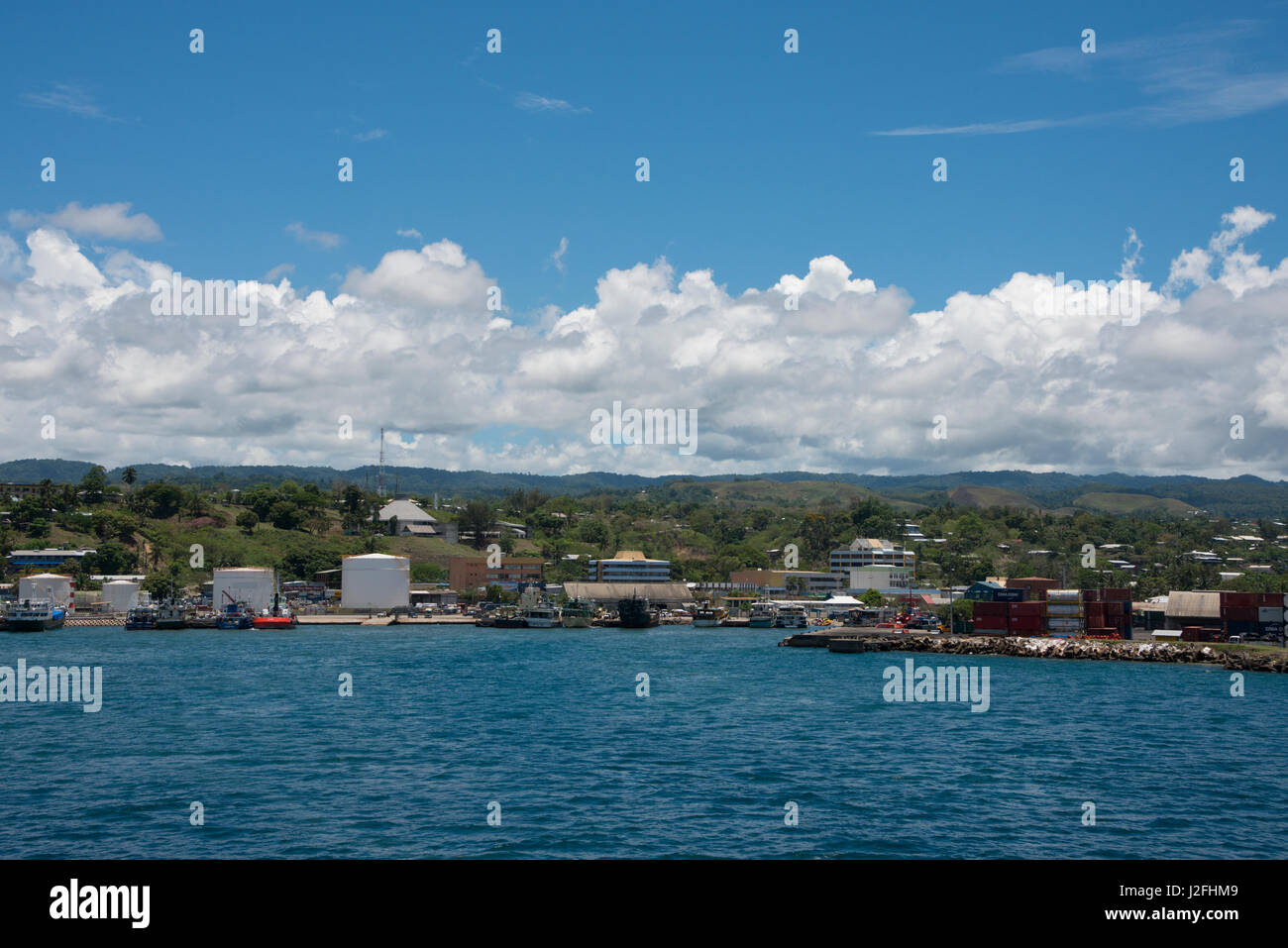 Melanesia, Solomon Islands, Guadalcanal Island. Coastal view of the ...