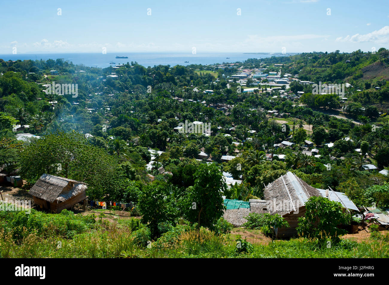 Overlook over Honiara, capital of the Solomon Islands, Pacific Stock ...
