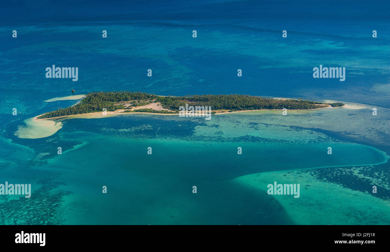 Aerial of little island in Tonga, South Pacific Stock Photo - Alamy