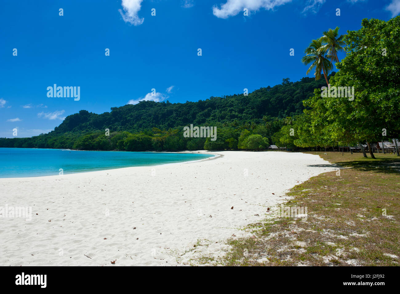 Turquoise water and white sand at the Champagne Beach, Espiritu Santo ...