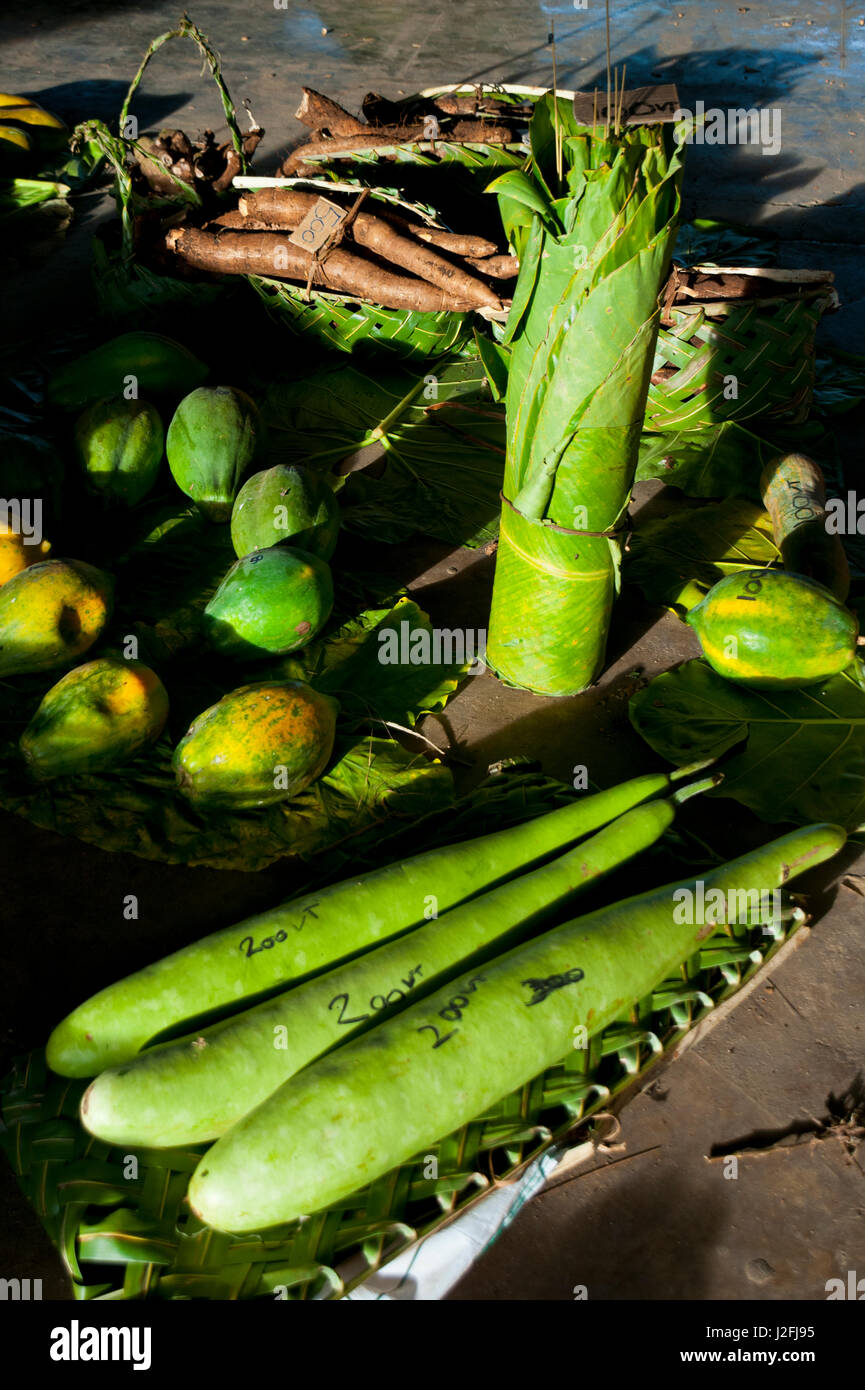 Vegetables for sale at the market of Luganville capital of Espiritu ...