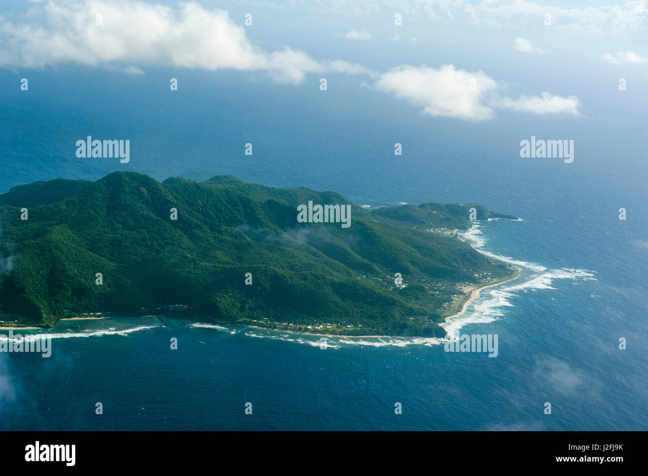 Aerial of Tutuila island in American Samoa, South Pacific Stock Photo ...