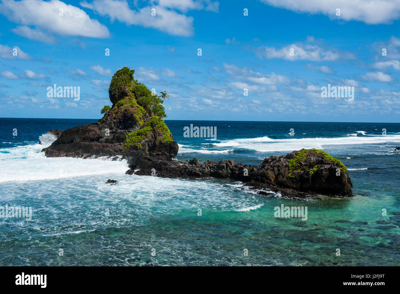 East coast of Tutuila island, American Samoa, South Pacific Stock Photo ...