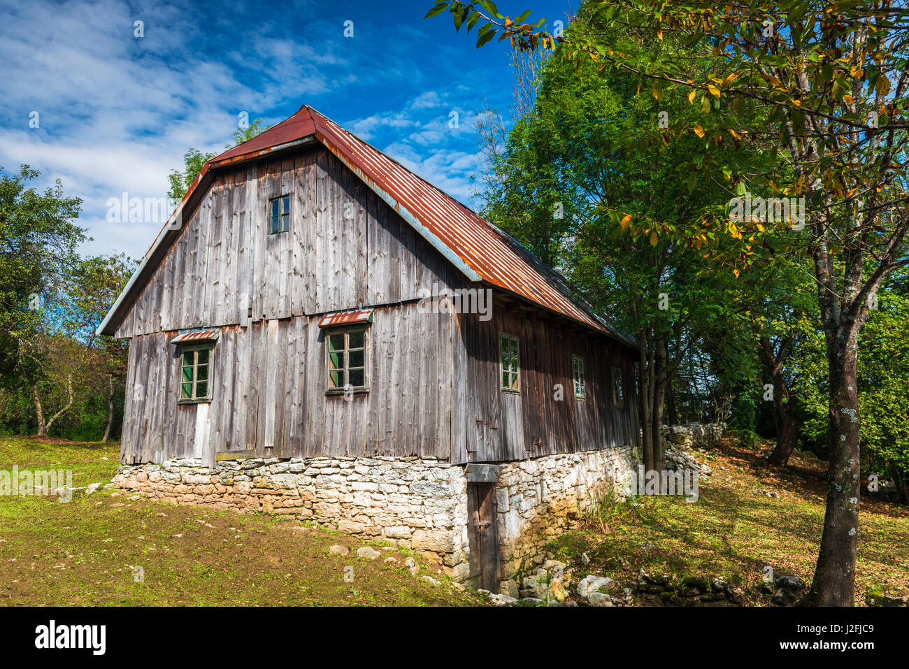 Historic ranch house in Plitvice Lakes National Park, Croatia (Large ...