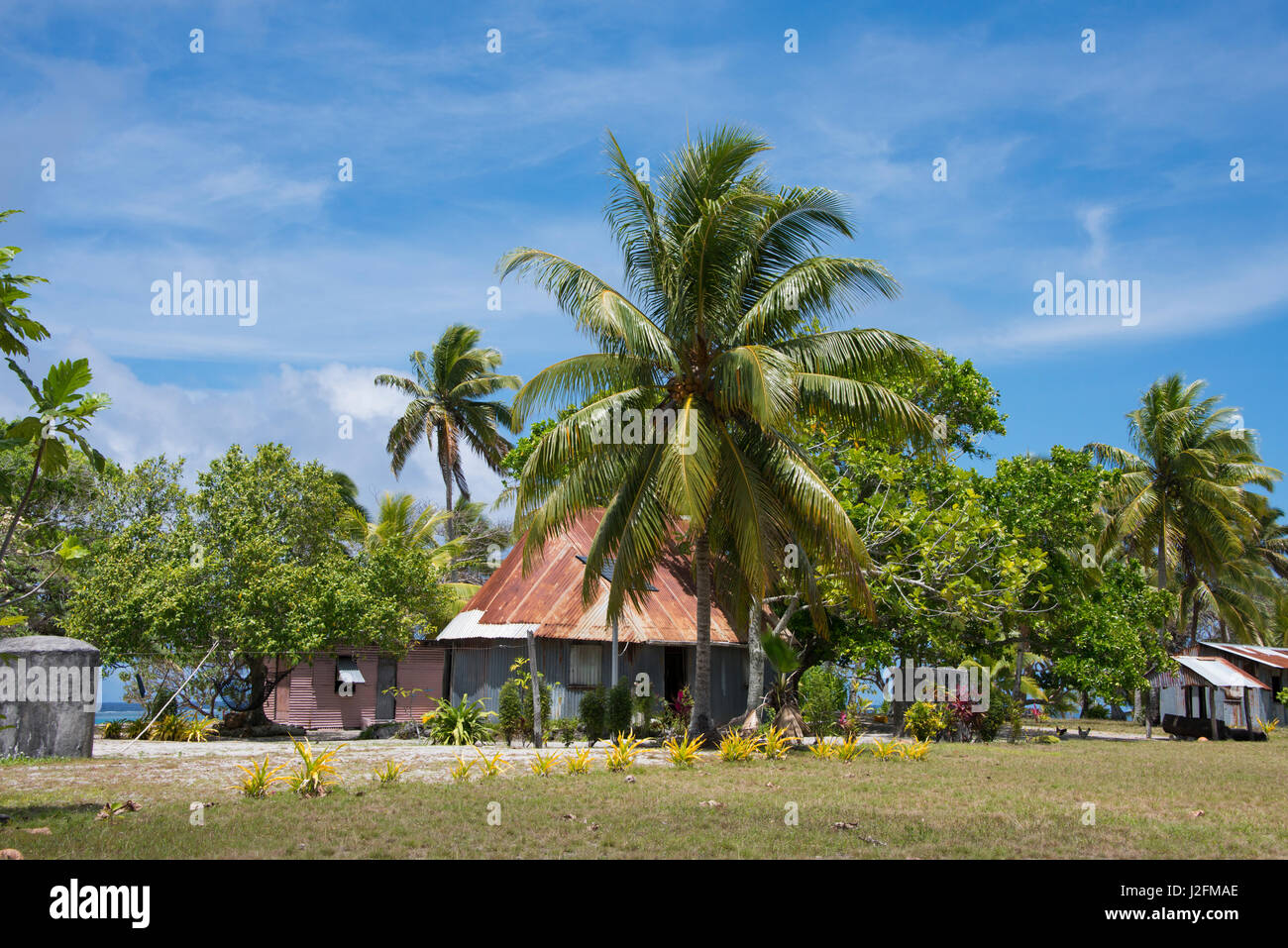 Fiji, Southern Lau Group, Island of Fulanga. Village of Fulanga ...