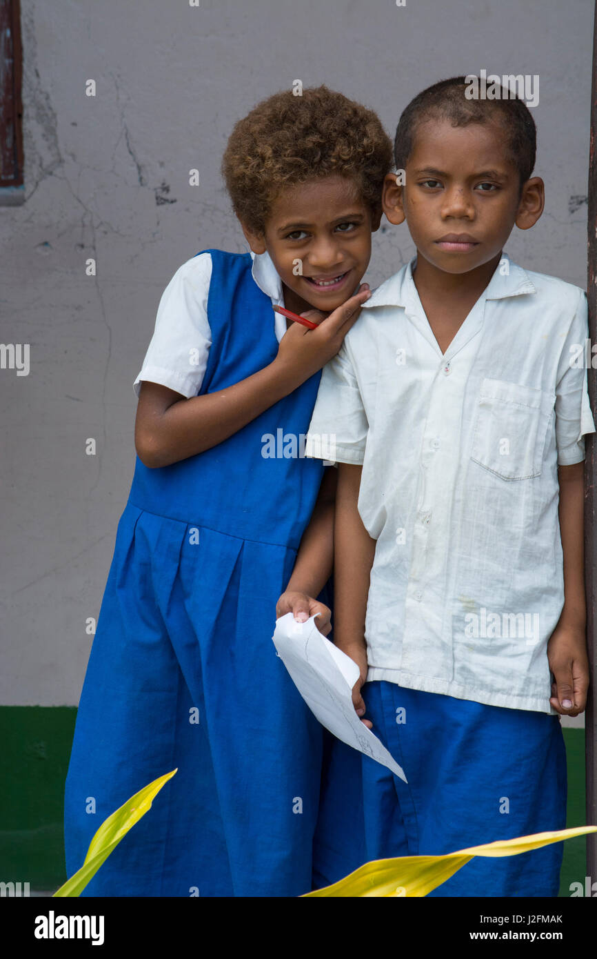 Fiji, Southern Lau Group, Island of Fulanga. Village of Fulanga primary ...