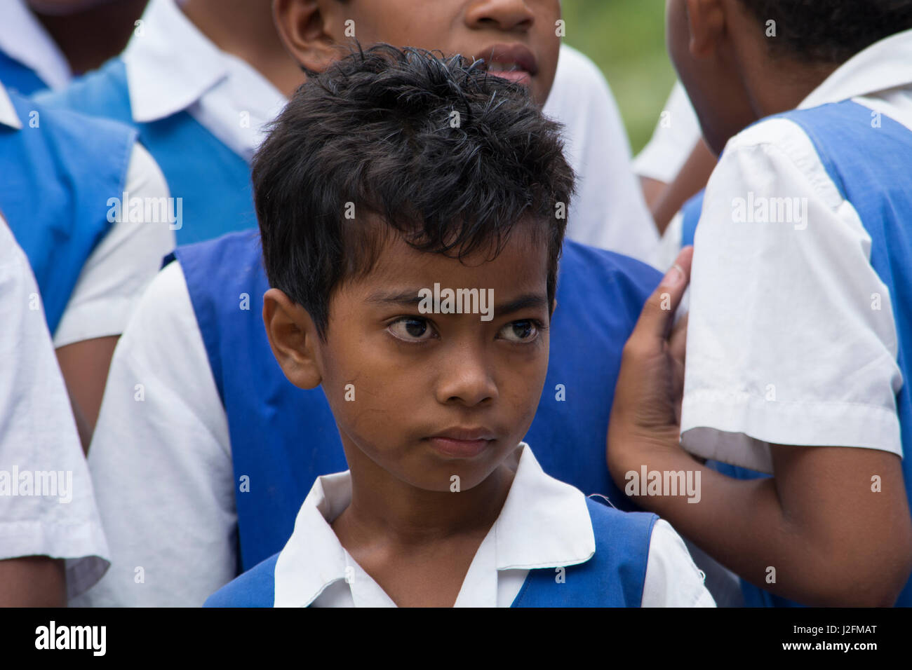 Fiji, Southern Lau Group, Island of Fulanga. Village of Fulanga primary ...