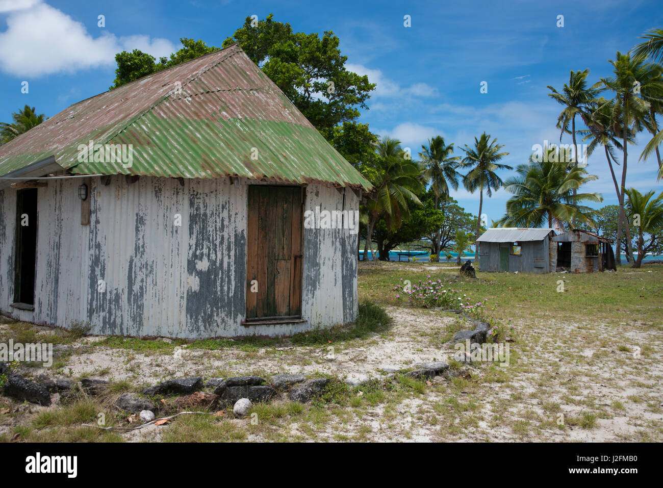Fiji, Southern Lau Group, Island of Fulanga. Village of Fulanga ...
