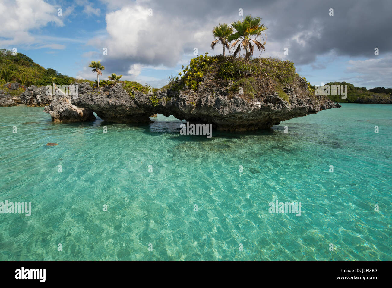 Fiji, Southern Lau Group, Island of Fulanga. Scenic lagoon located ...