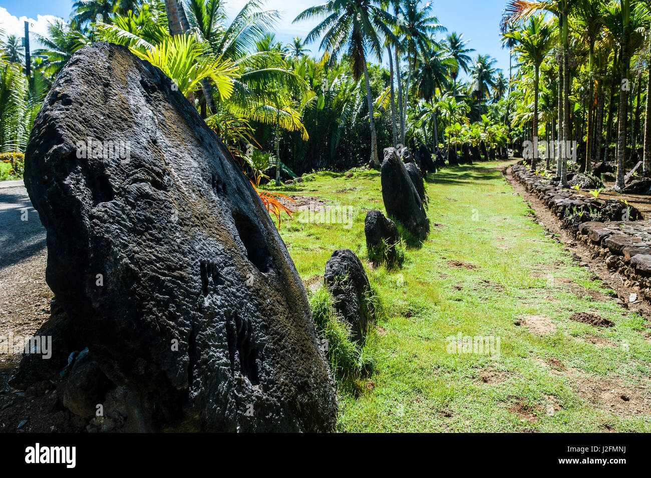 Stone money on Yap Island, Micronesia Stock Photo - Alamy