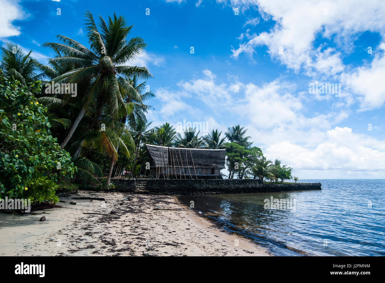 Traditional thatched roof hut, Yap Island, Micronesia Stock Photo - Alamy