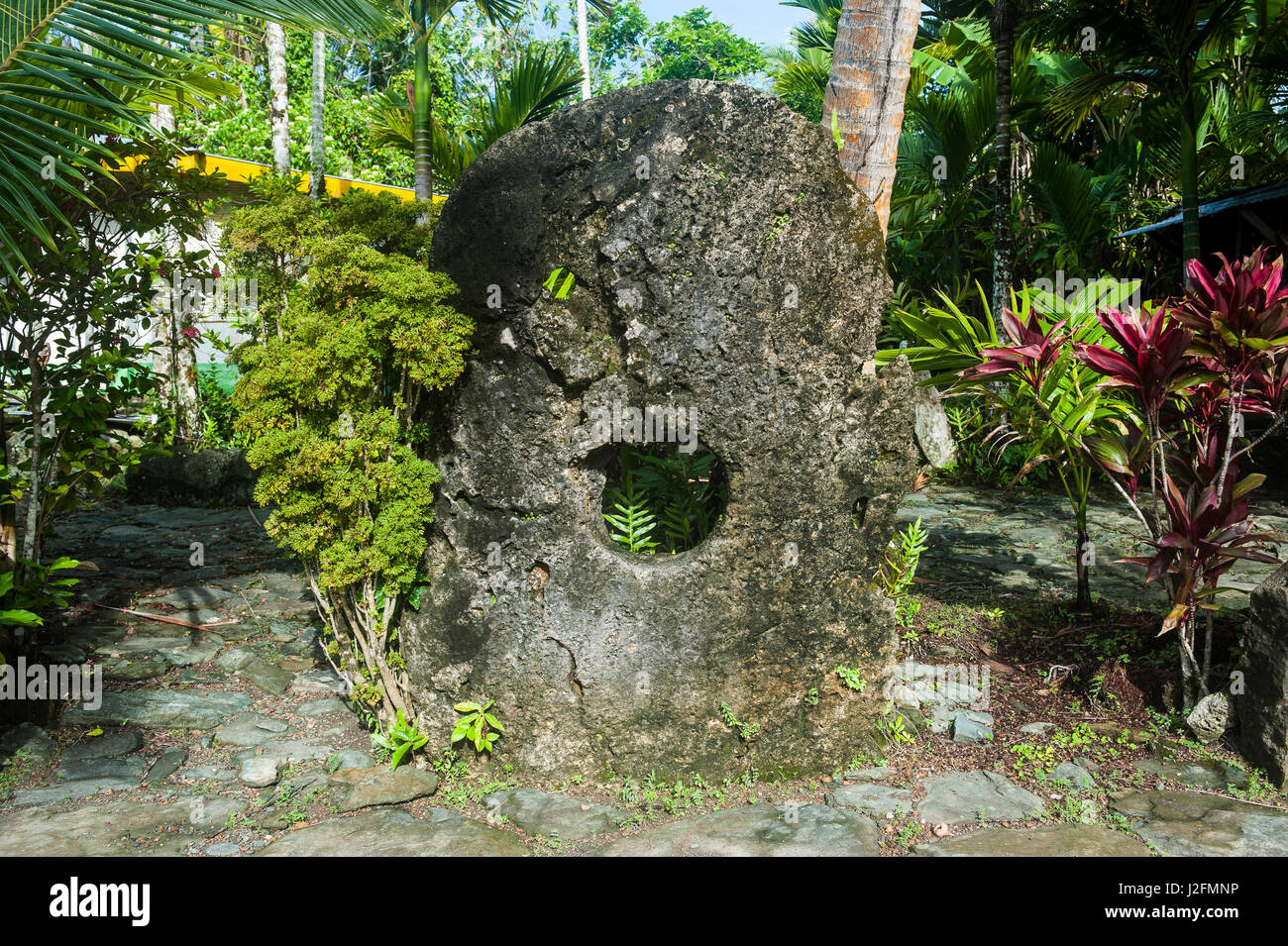 Stone money on Yap Island, Micronesia Stock Photo - Alamy
