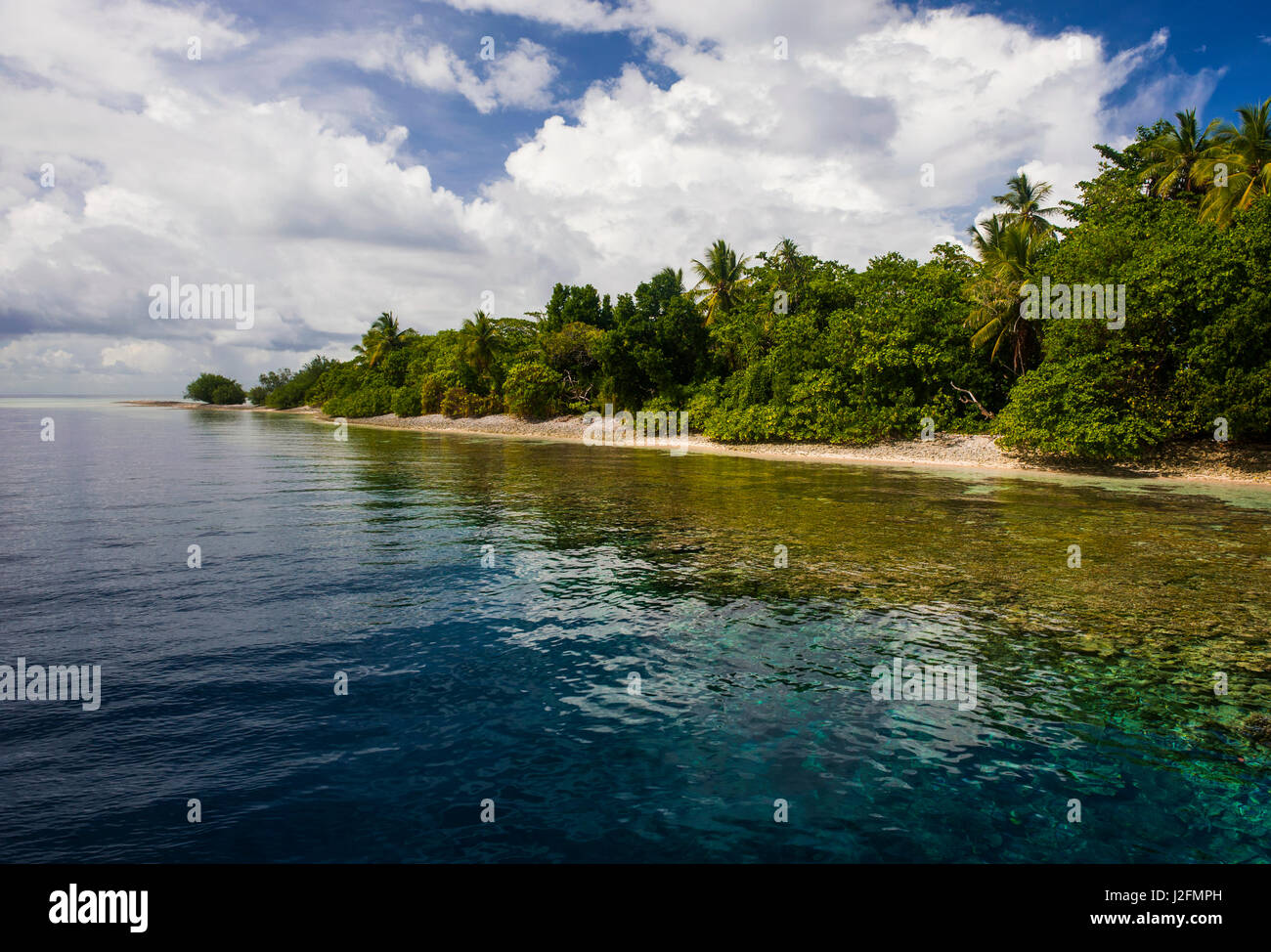 Clear water and an islet in the Ant Atoll, Pohnpei, Micronesia Stock ...