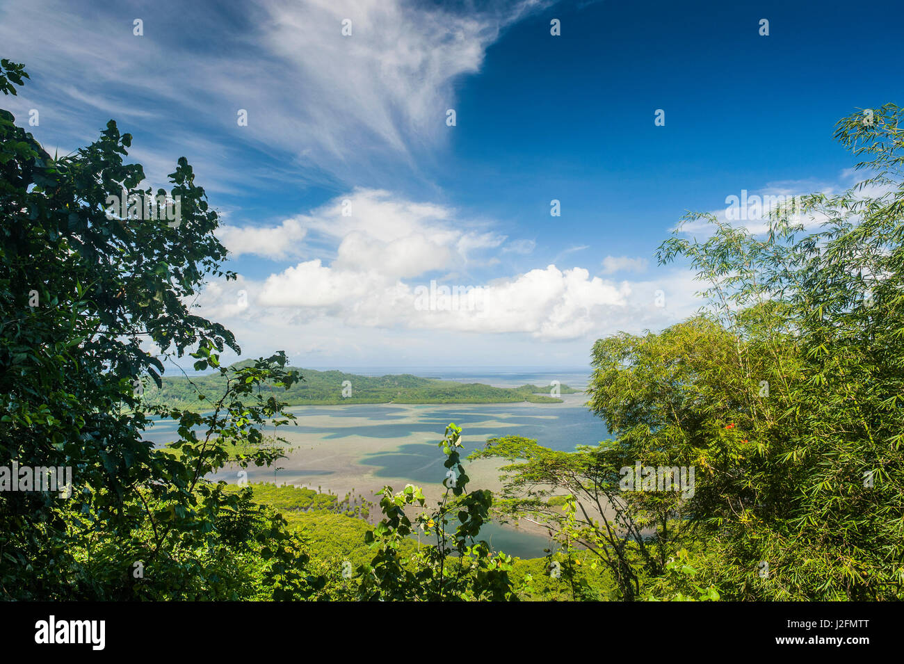 Overlook over the island of Pohnpei, Micronesia, Central Pacific Stock ...