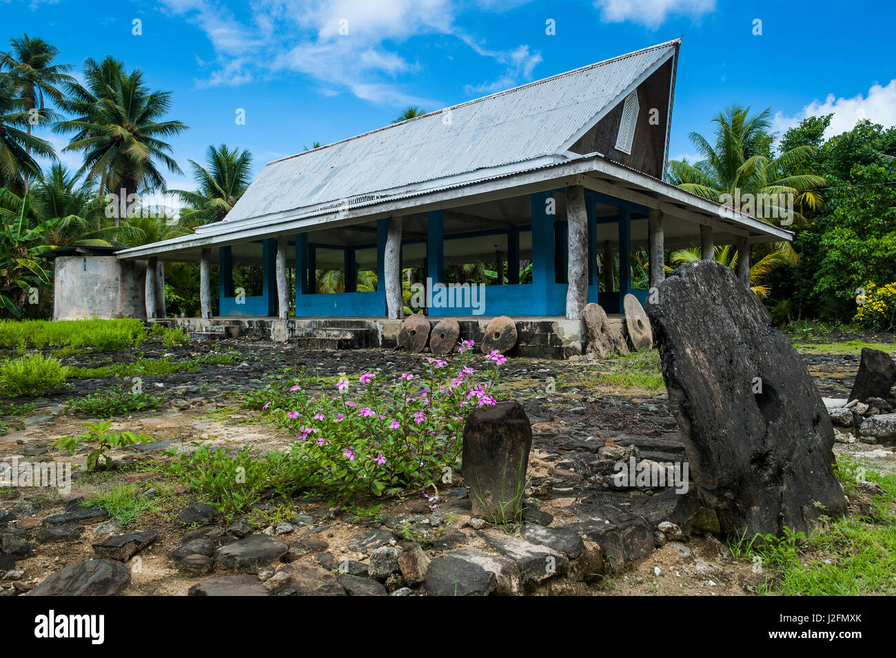 Traditional house, Island of Yap, Micronesia Stock Photo - Alamy