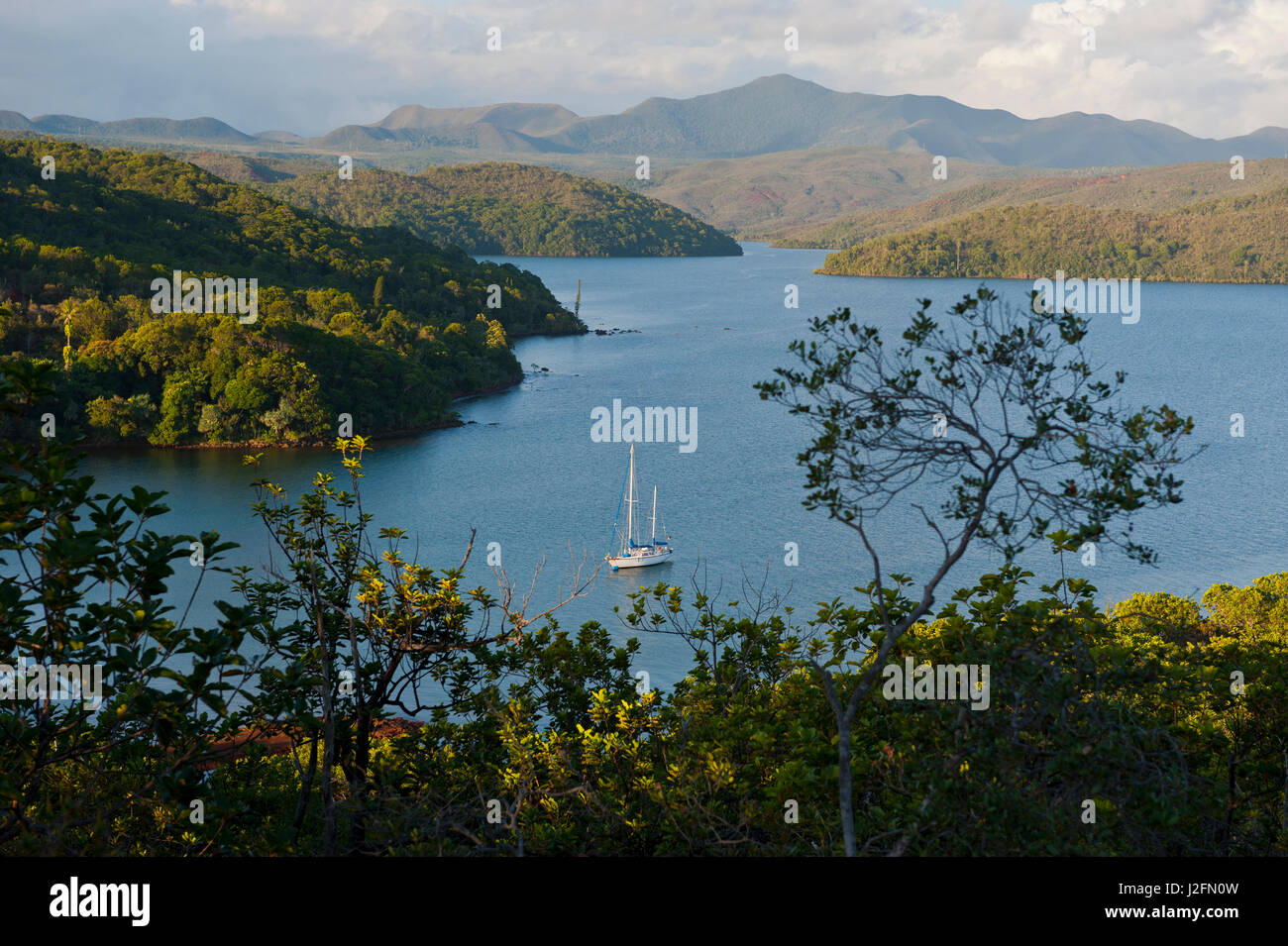 Overlook over the south coast of Grande Terre, New Caledonia, South ...