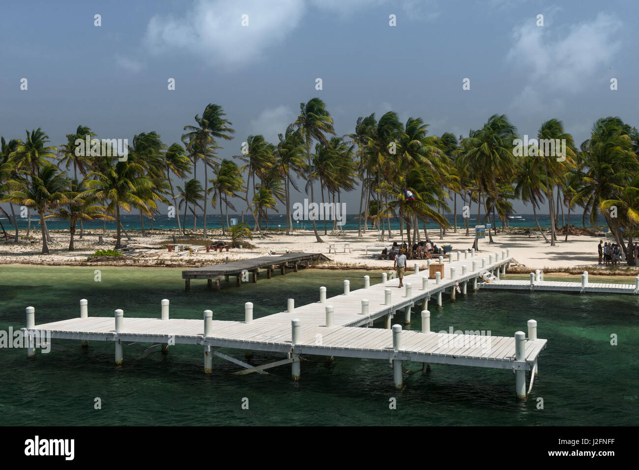 Dock, Half Moon Caye, Lighthouse Reef, Atoll, Belize Stock Photo - Alamy